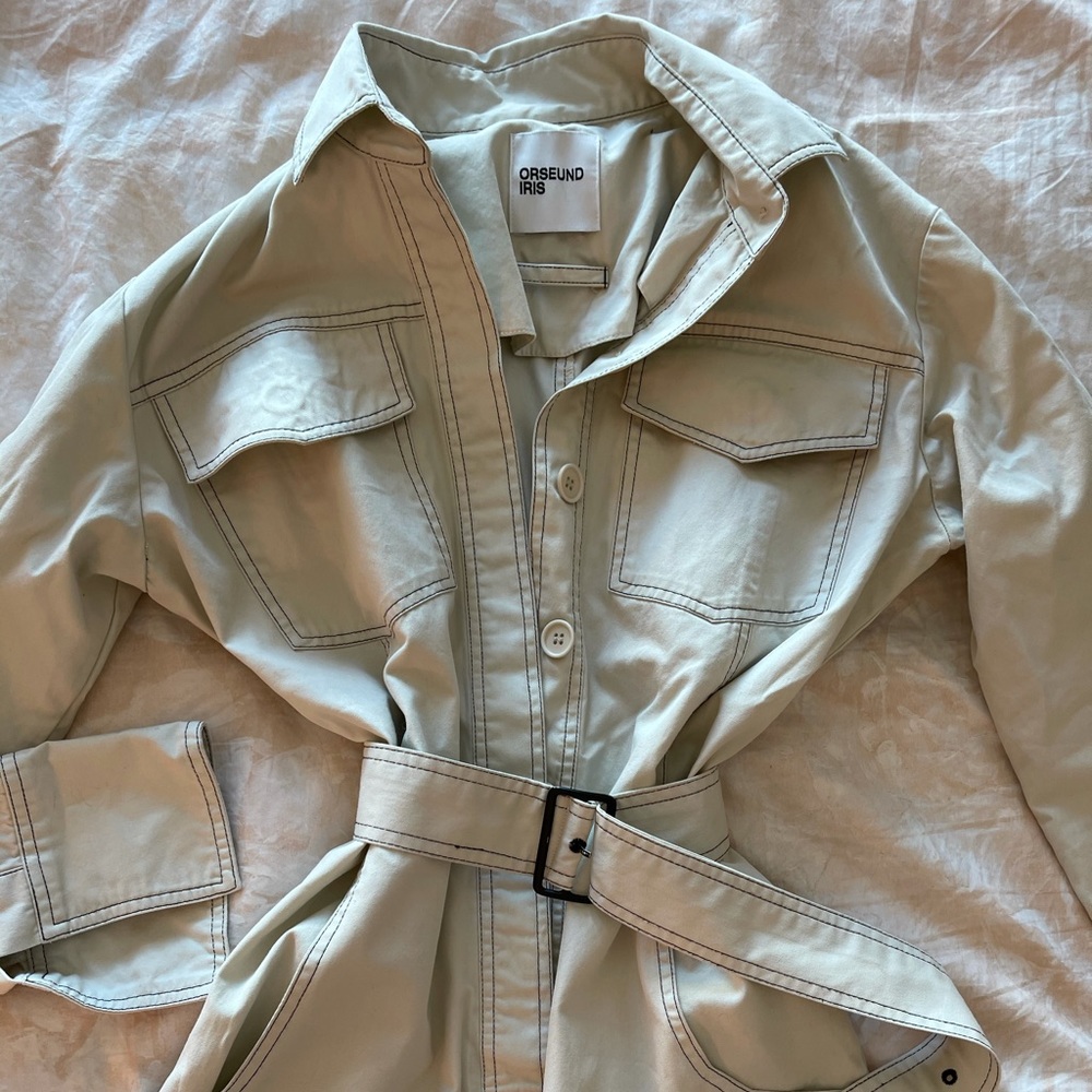 Orseund Iris White Workwear Jumpsuit - Gem